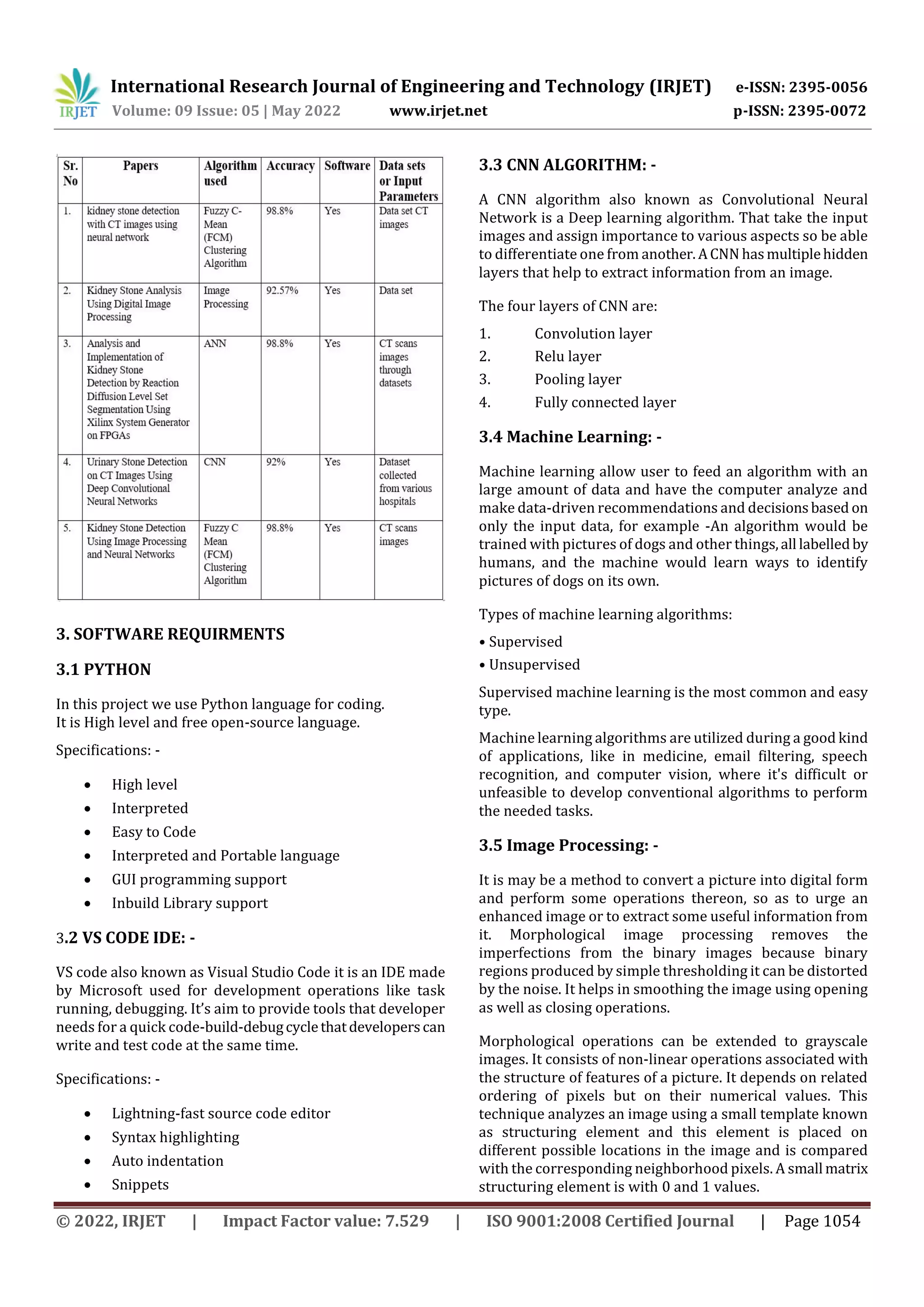 A SURVEY ON KIDNEY STONE DETECTION USING IMAGE PROCESSING AND DEEP LEARNING | PDF