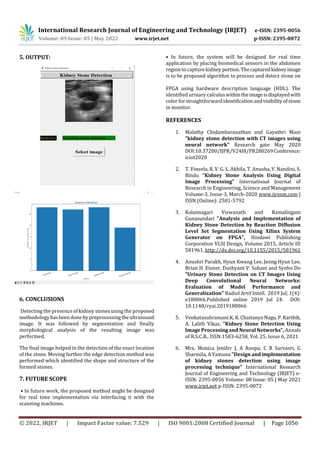 A SURVEY ON KIDNEY STONE DETECTION USING IMAGE PROCESSING AND DEEP LEARNING | PDF