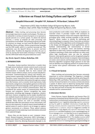 A Review on Visual Art Using Python and OpenCV | PDF