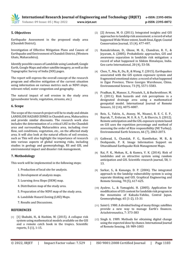 Review Paper: Analysis of Landslide Hazard Zones (Hotspots) & Mitigation in Western Ghat ...