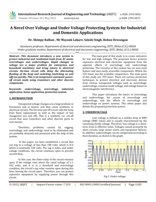 A Novel Over Voltage and Under Voltage Protecting System for Industrial ...