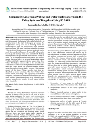 Comparative Analysis of Valleys and water quality analysis in the ...