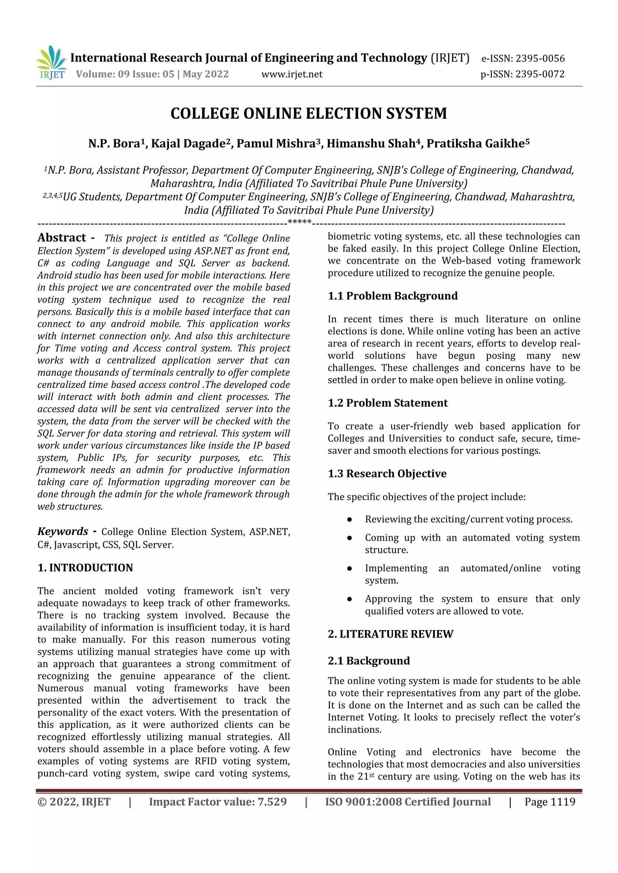 COLLEGE ONLINE ELECTION SYSTEM | PDF