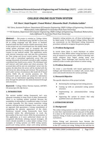 COLLEGE ONLINE ELECTION SYSTEM | PDF