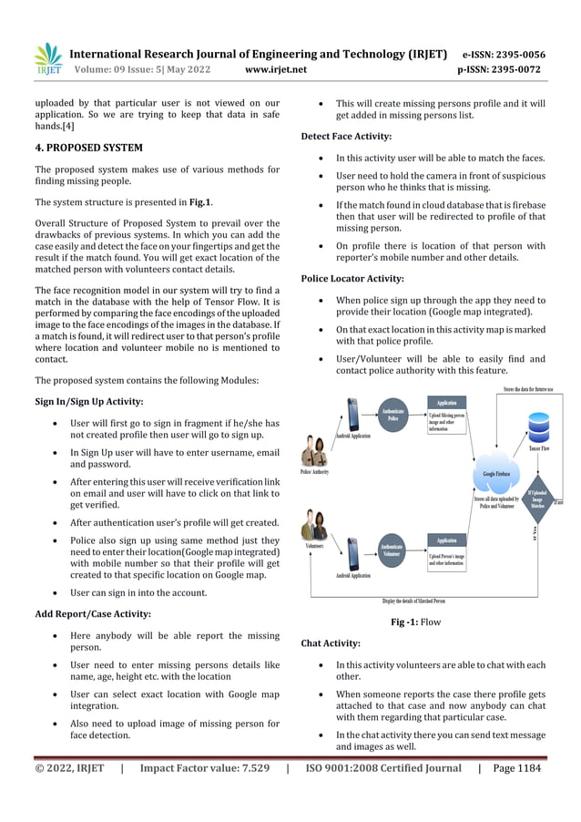 FIND MISSING PERSON USING AI (ANDROID APPLICATION) | PDF