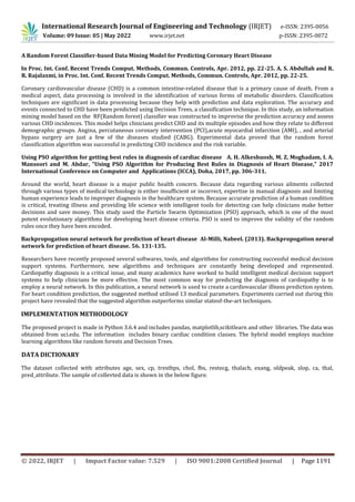 HEART DISEASE PREDICTION RANDOM FOREST ALGORITHMS | PDF | Heart and ...