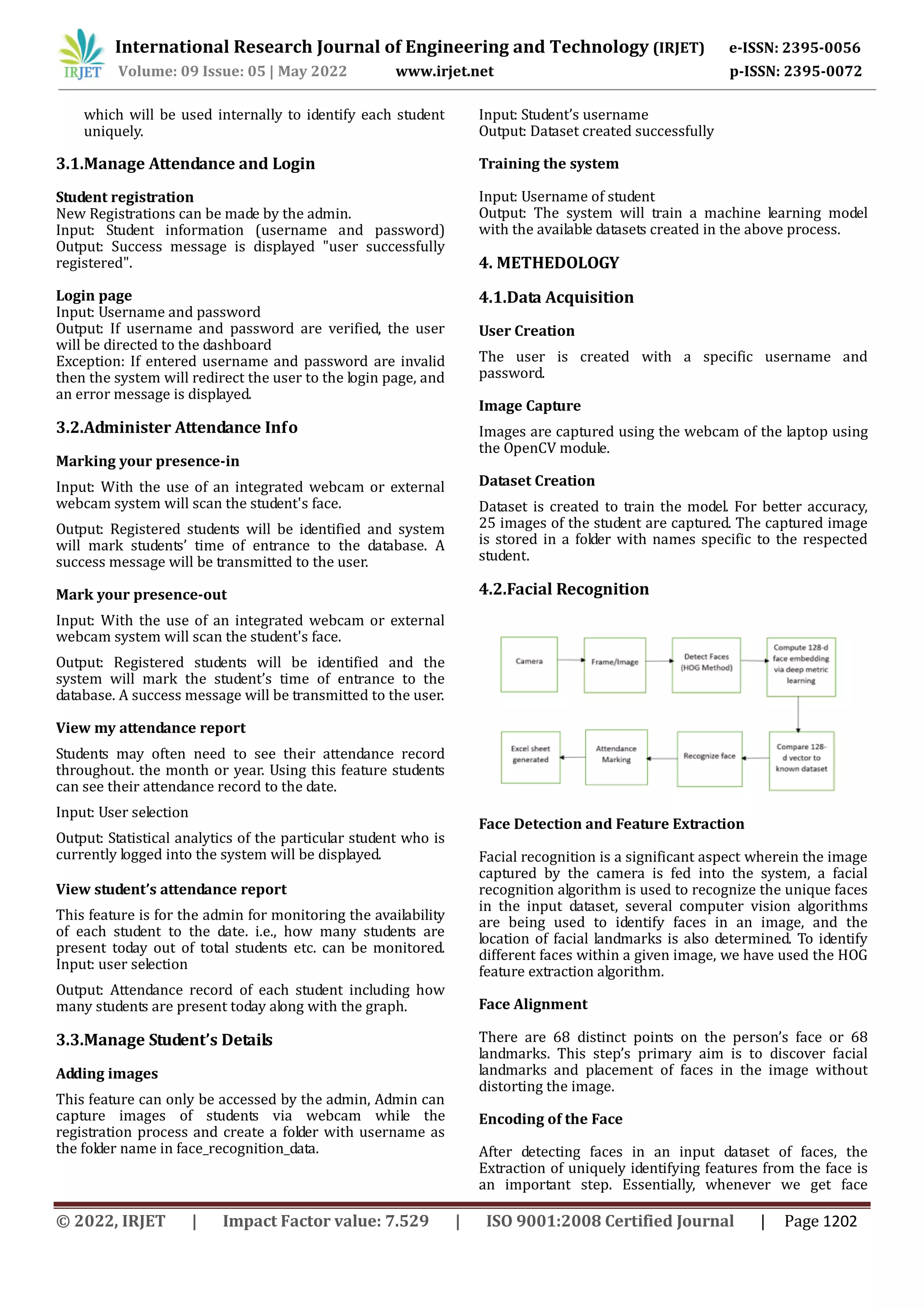 ATTENDANCE MANAGEMENT VIA FACIAL RECOGNITION | PDF
