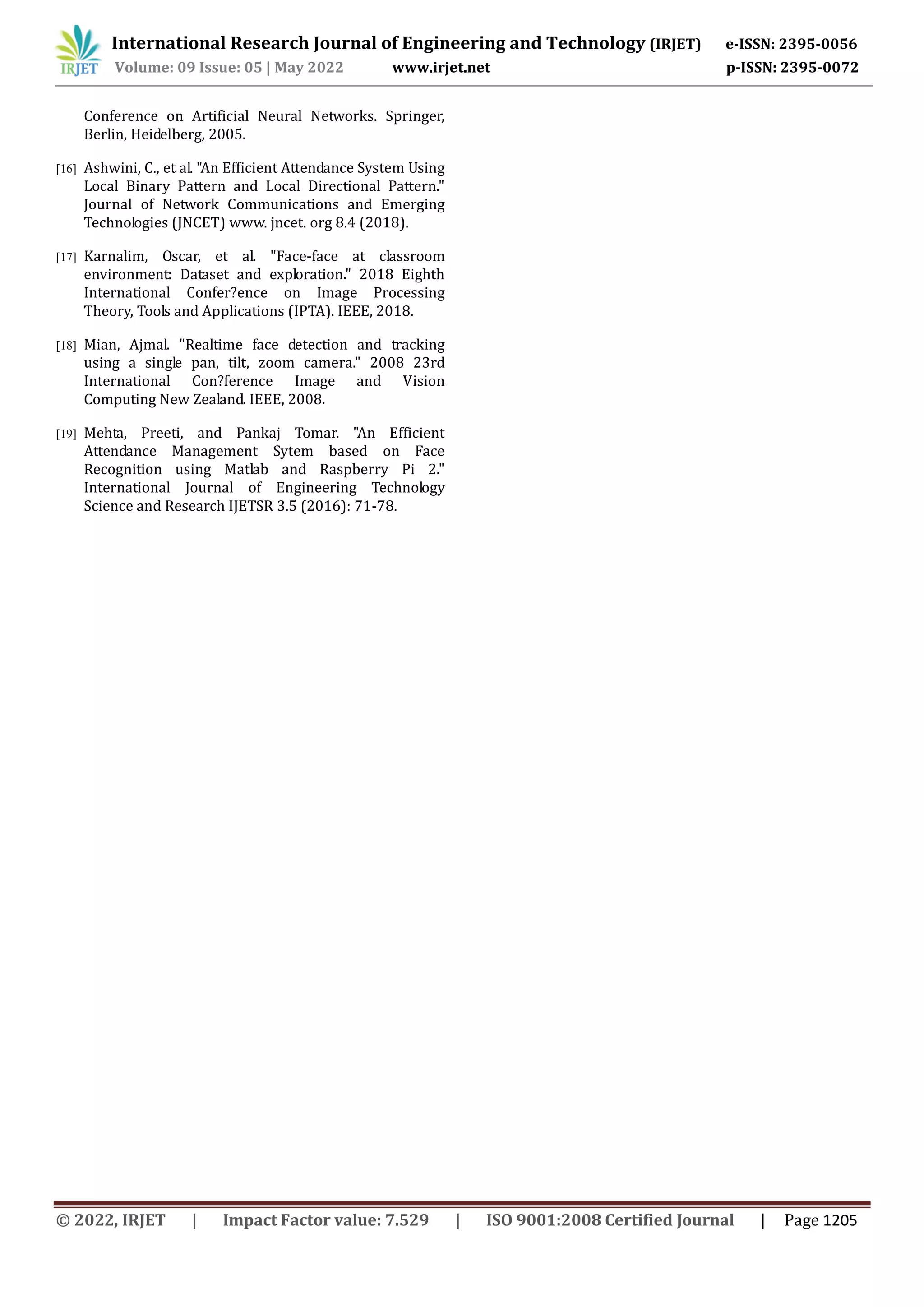 ATTENDANCE MANAGEMENT VIA FACIAL RECOGNITION | PDF