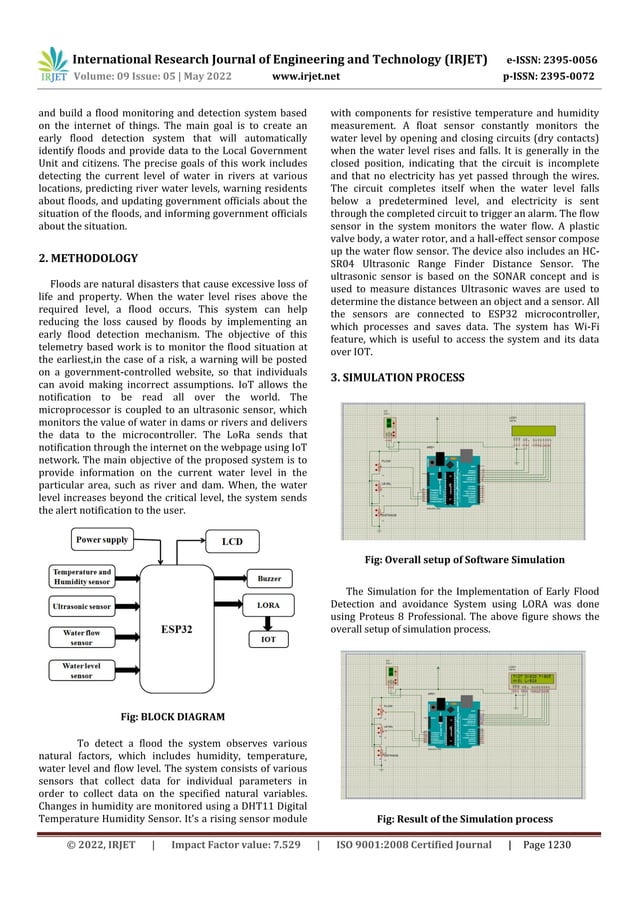 IMPLEMENTATION OF EARLY FLOOD DETECTION AND AVOIDANCE SYSTEM USING LORA | PDF