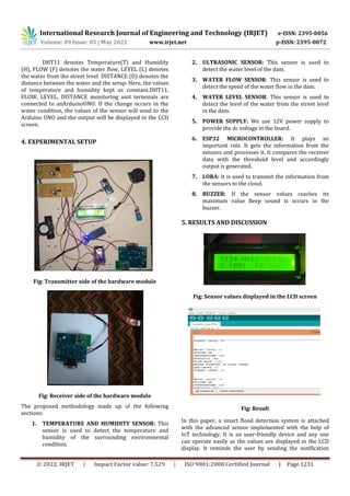 IMPLEMENTATION OF EARLY FLOOD DETECTION AND AVOIDANCE SYSTEM USING LORA ...