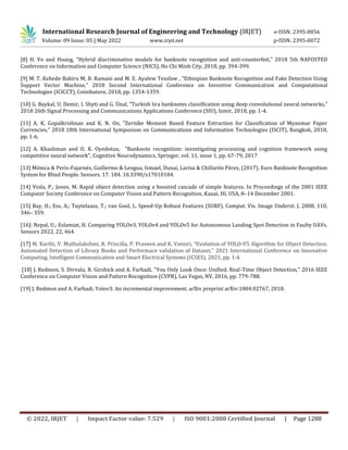 Currency Identification Device for Visually Impaired People Based on YOLO-v5 | PDF