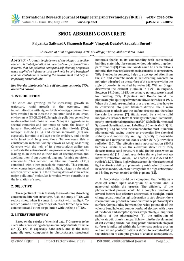 SMOG ABSORBING CONCRETE | PDF