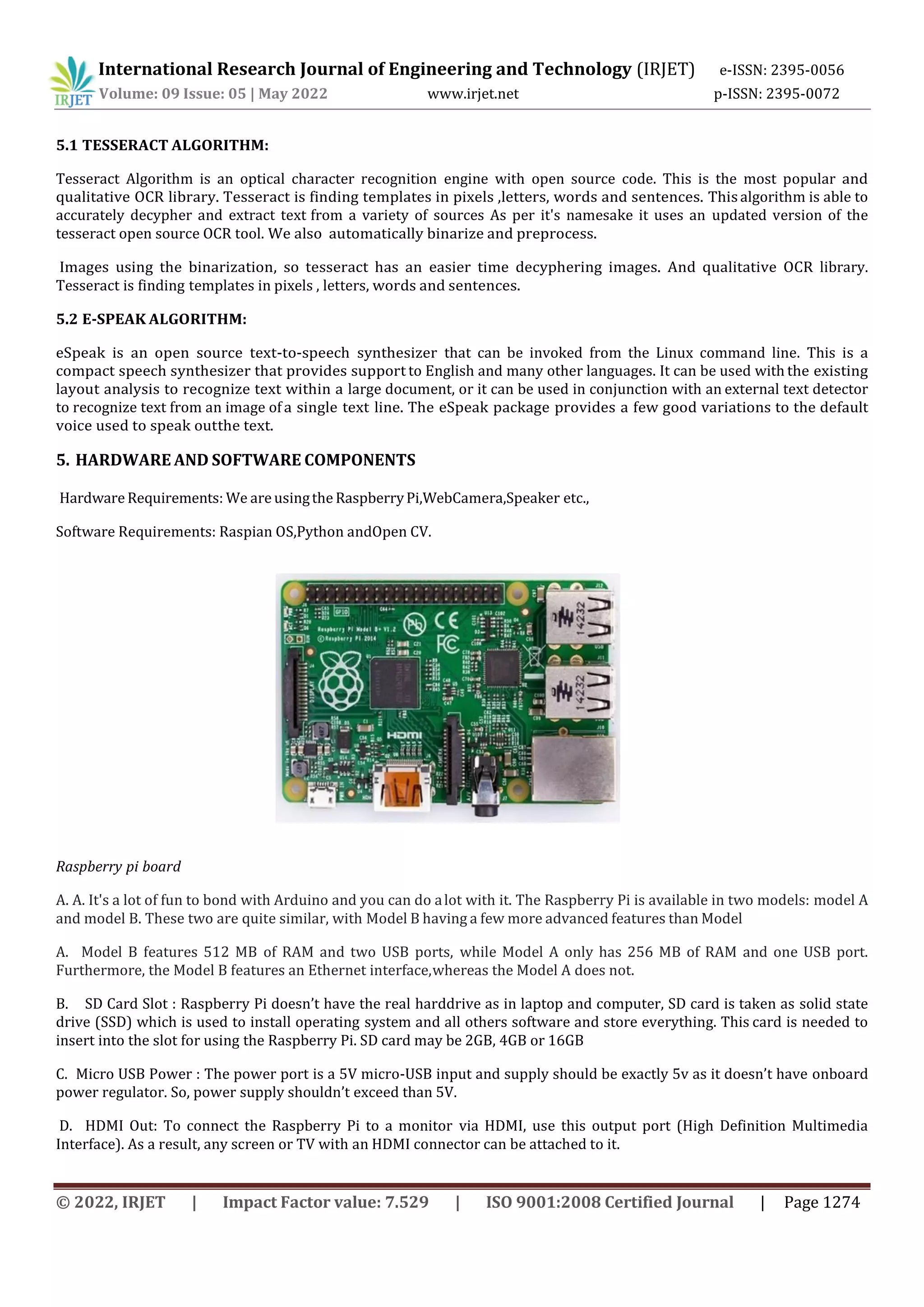 RASPBERRY PI BASED SMART WALKING STICK FOR VISUALLY IMPAIRED PERSON | PDF | Eye and Vision ...