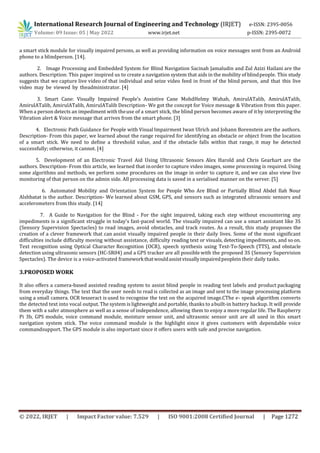 RASPBERRY PI BASED SMART WALKING STICK FOR VISUALLY IMPAIRED PERSON | PDF | Eye and Vision ...