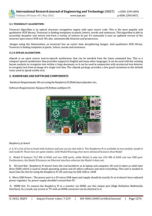 RASPBERRY PI BASED SMART WALKING STICK FOR VISUALLY IMPAIRED PERSON | PDF | Eye and Vision ...