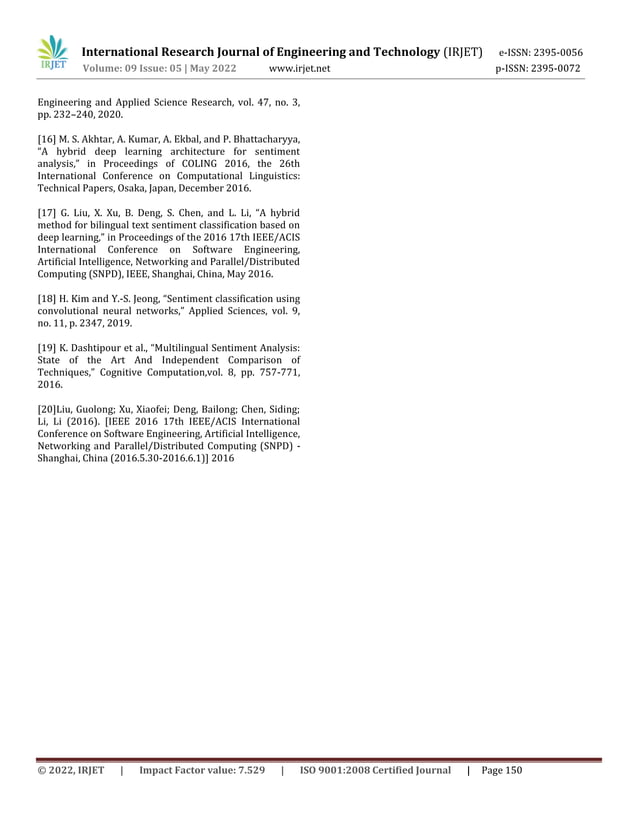 Hybrid Deep Learning Model For Multilingual Sentiment Analysis Pdf