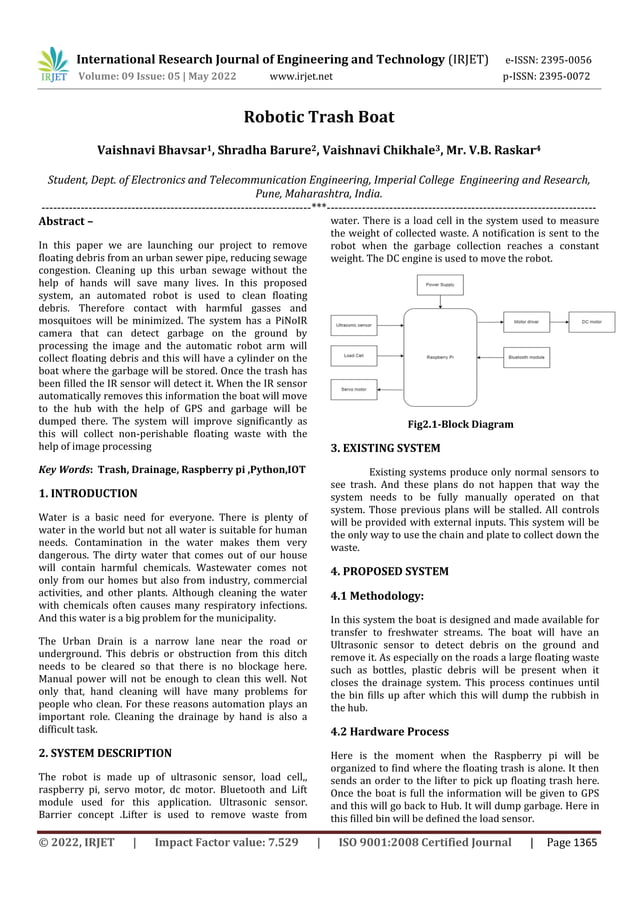 Robotic Trash Boat | PDF | Home Appliances | Home & Garden