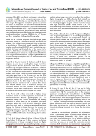 A REVIEW PAPER ON THE OPTICAL ENCRYPTION AND DECRYPTION TECHNOLOGY | PDF