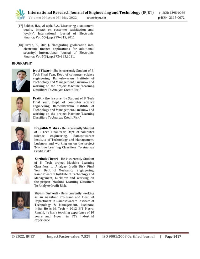 MACHINE LEARNING CLASSIFIERS TO ANALYZE CREDIT RISK | PDF | Financial ...