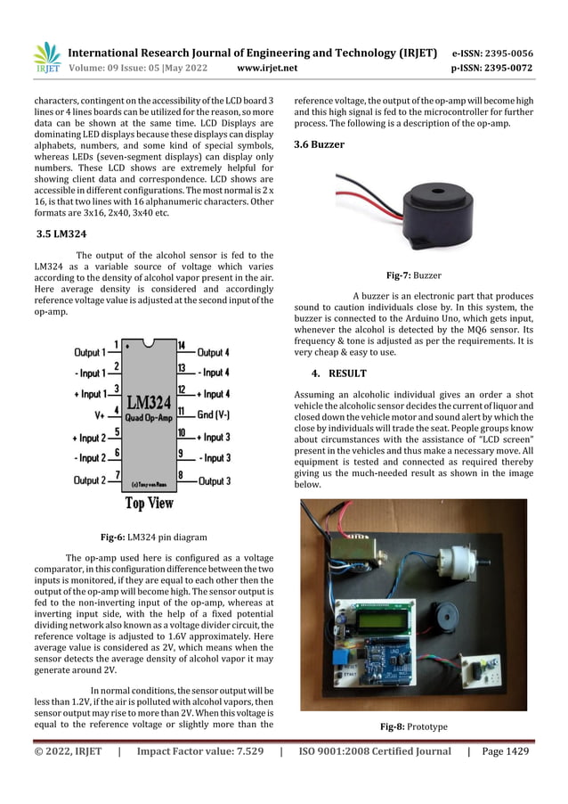ALCOHOL DETECTION AND ENGINE LOCKING SYSTEM USING ARDUINO UNO | PDF