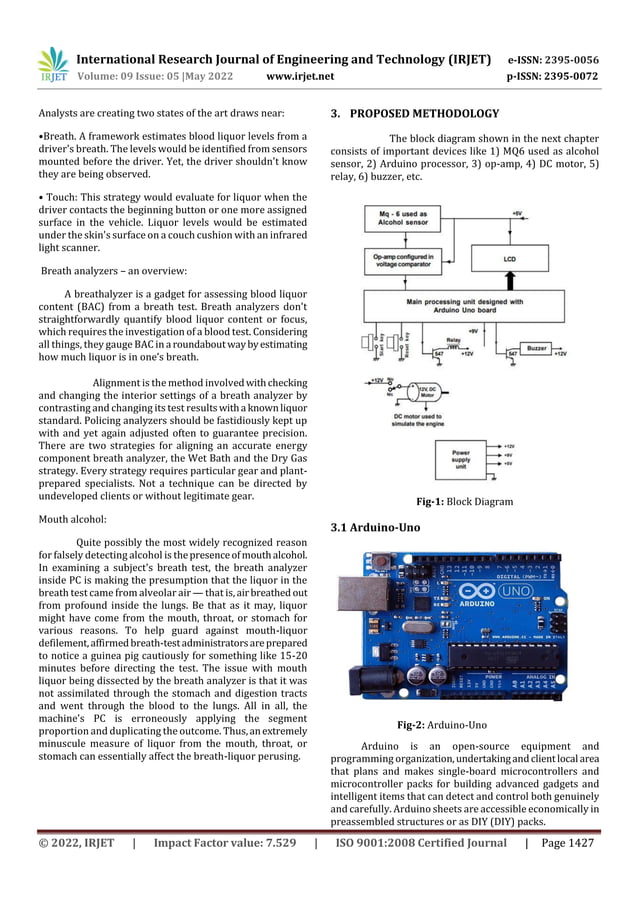 Alcohol Detection And Engine Locking System Using Arduino Uno