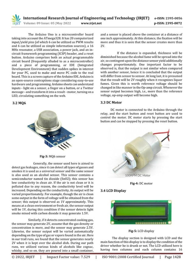 Alcohol Detection And Engine Locking System Using Arduino Uno