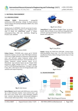 DESIGN AND DEVELOPMENT OF ARDUINO BASED AUTOMATIC COLOR SORTING MACHINE ...