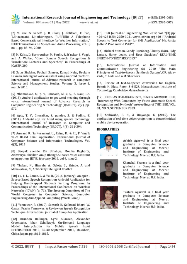 Desktop Based Voice Assistant Application Using Machine Learning Approach | PDF