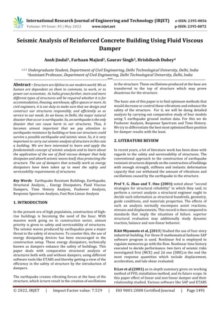 Seismic Analysis of Reinforced Concrete Building Using Fluid Viscous ...