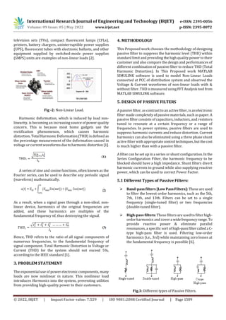Harmonic Analysis of Non-Linear Loads in Distribution System and Mitigation Using Passive ...