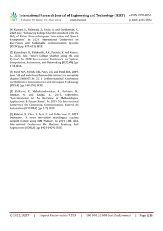 AI and Web-Based Interactive College Enquiry Chatbot | PDF | Computer Software and Applications ...