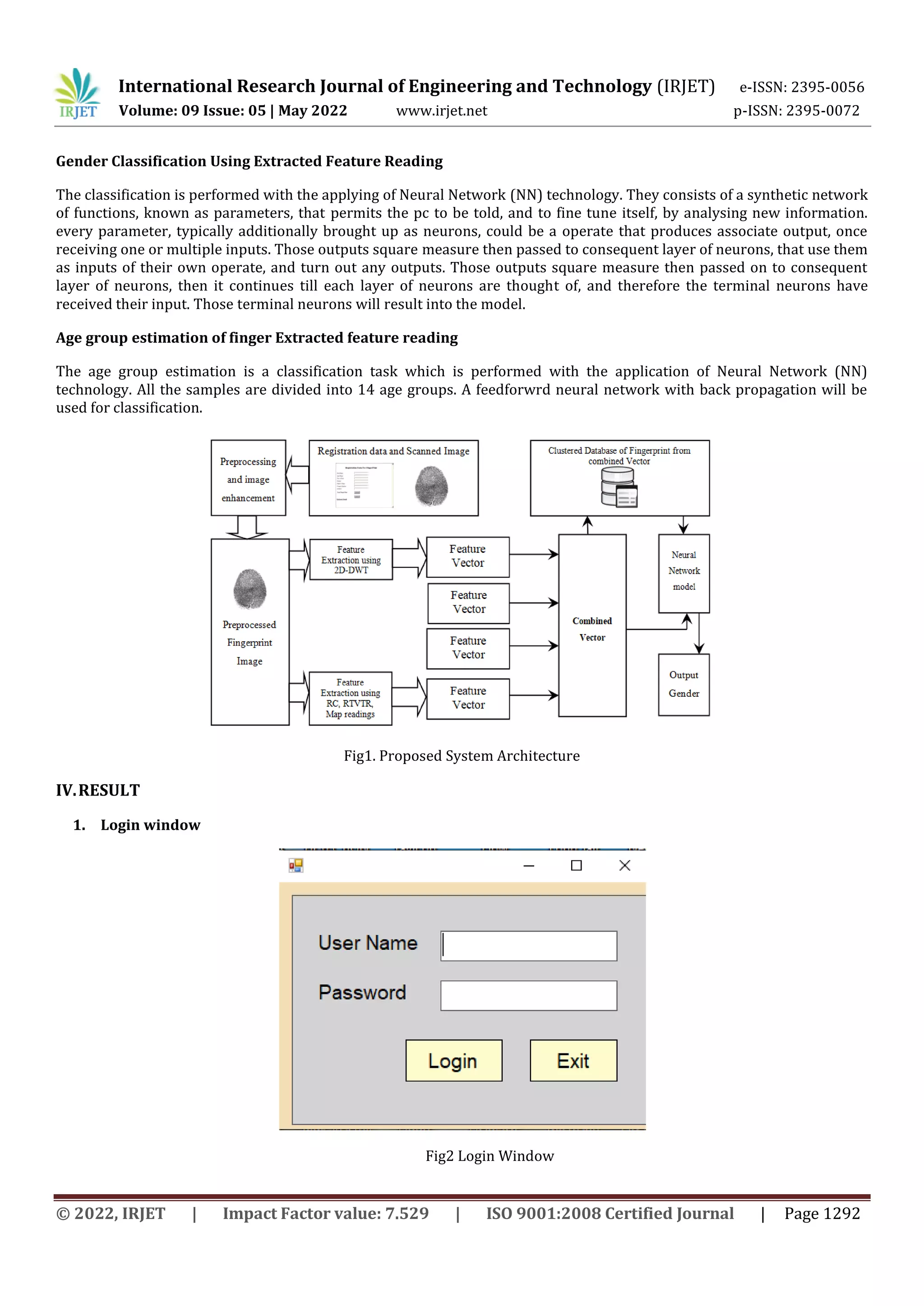 Fingerprint Based Gender Classification By Using Fuzzy C Means And Neural Network Model Pdf