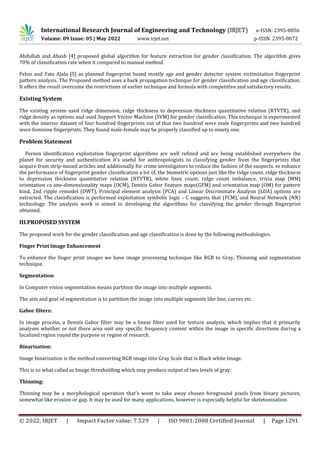 Fingerprint Based Gender Classification by using Fuzzy C- Means and Neural Network Model | PDF