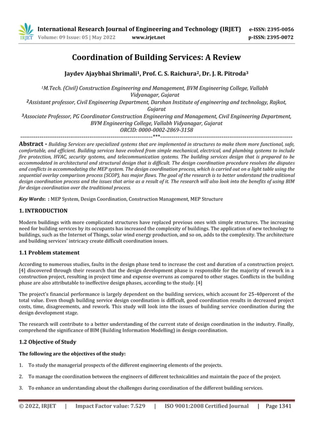Coordination of Building Services: A Review | PDF