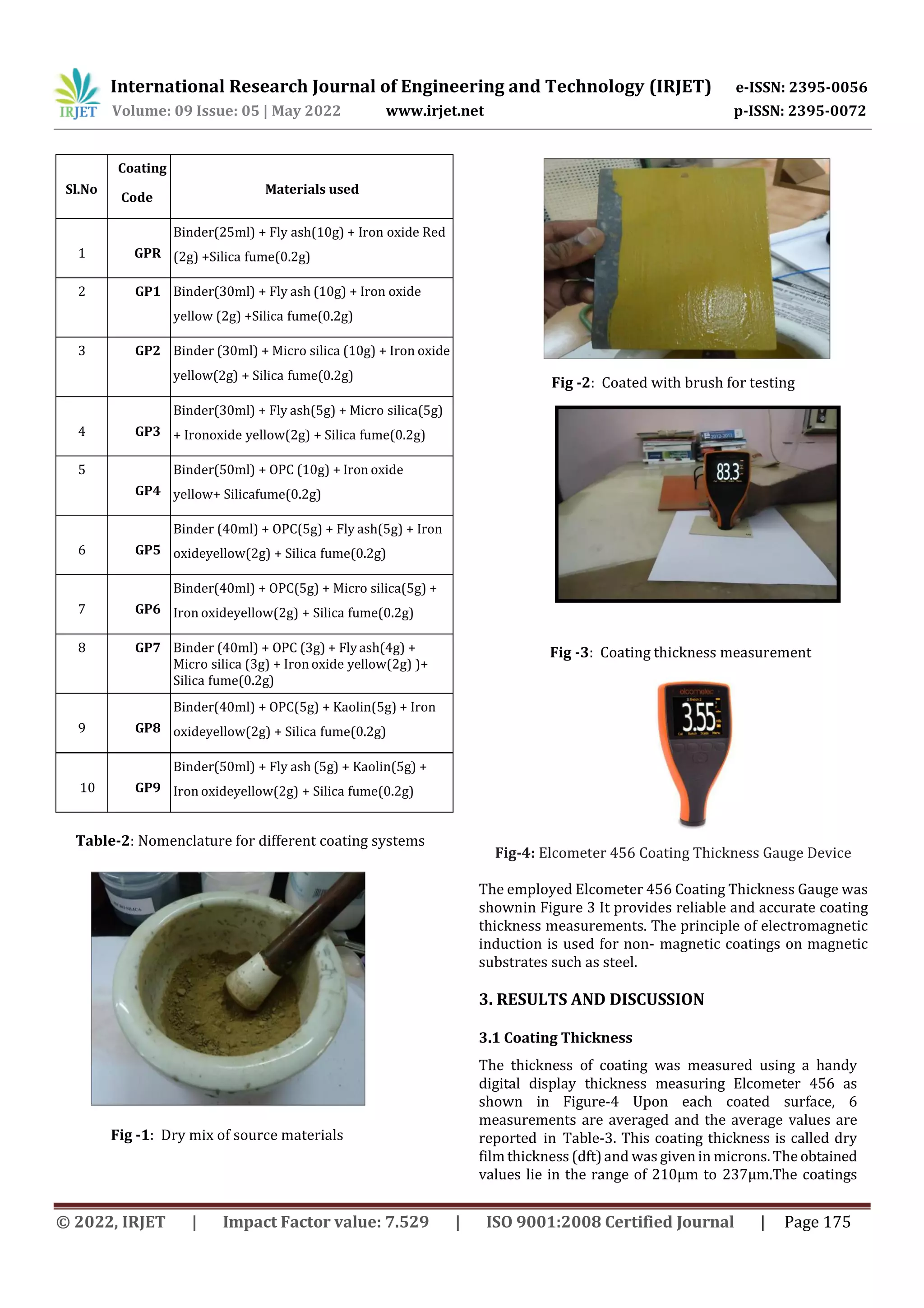 EMPHASISE OF STEEL REINFORCEMENT IN CONCRETE AND GEOPOLYMER COATINGS ...