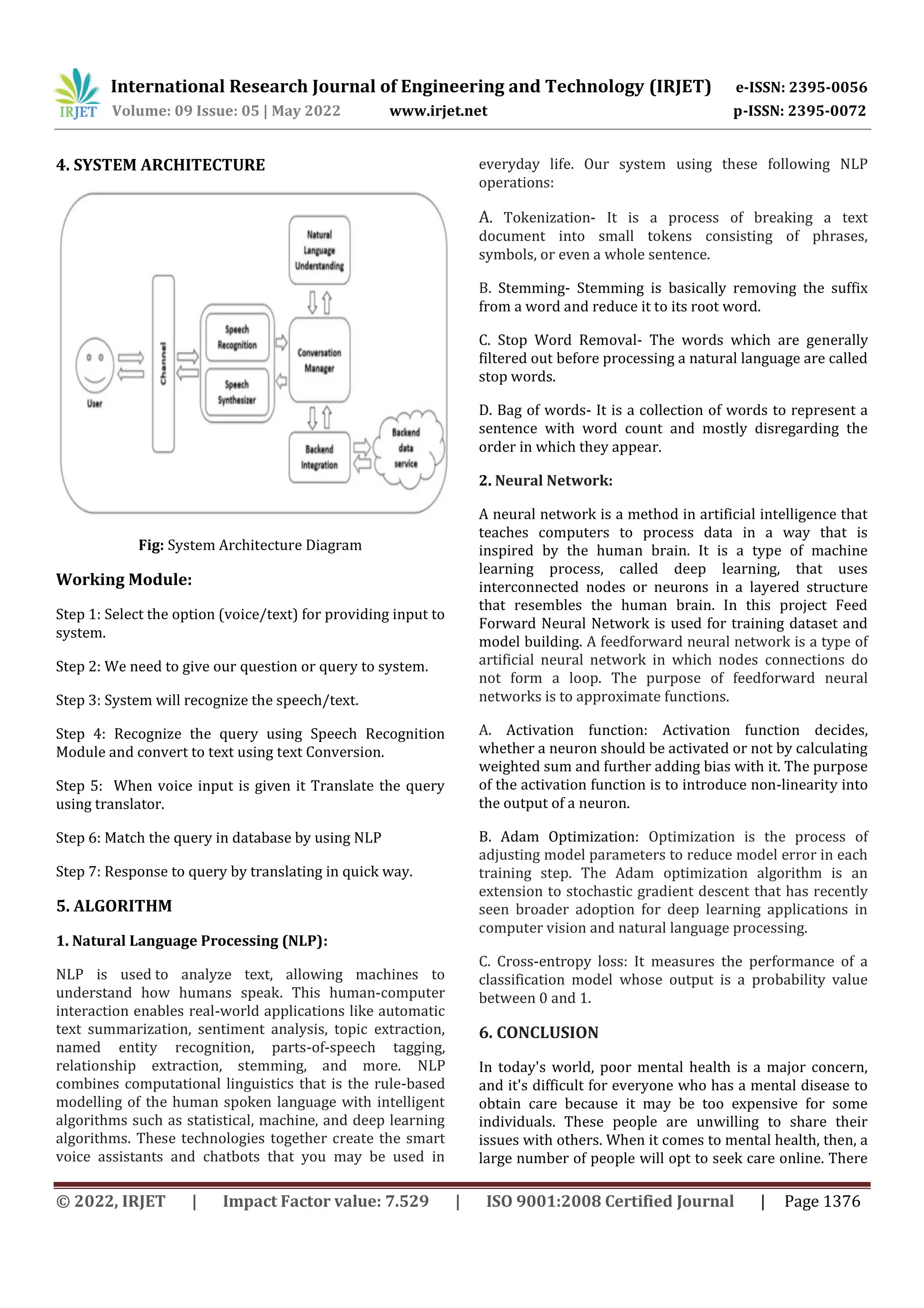 Mental Health Chatbot System by Using Machine Learning | PDF