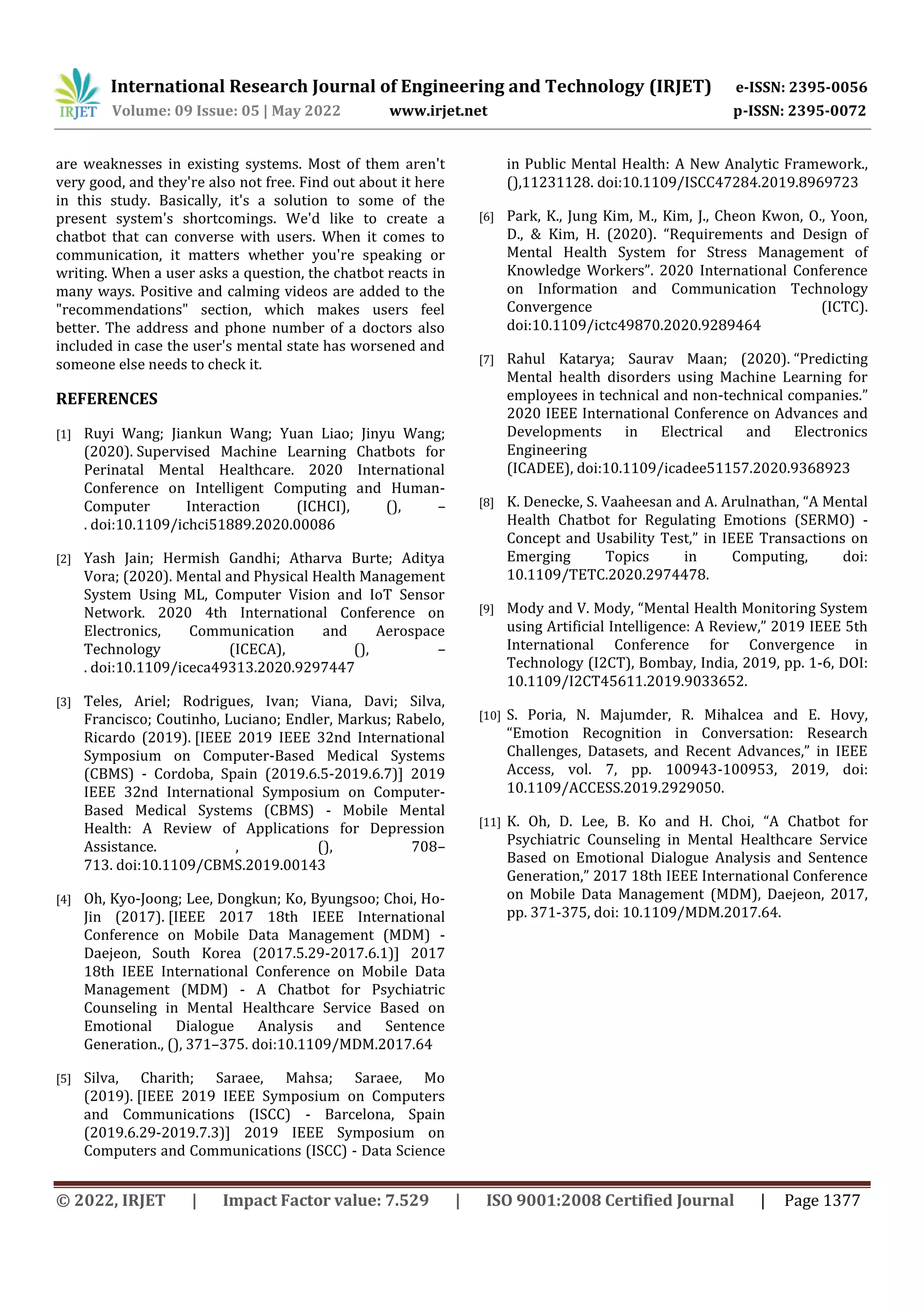 Mental Health Chatbot System by Using Machine Learning | PDF