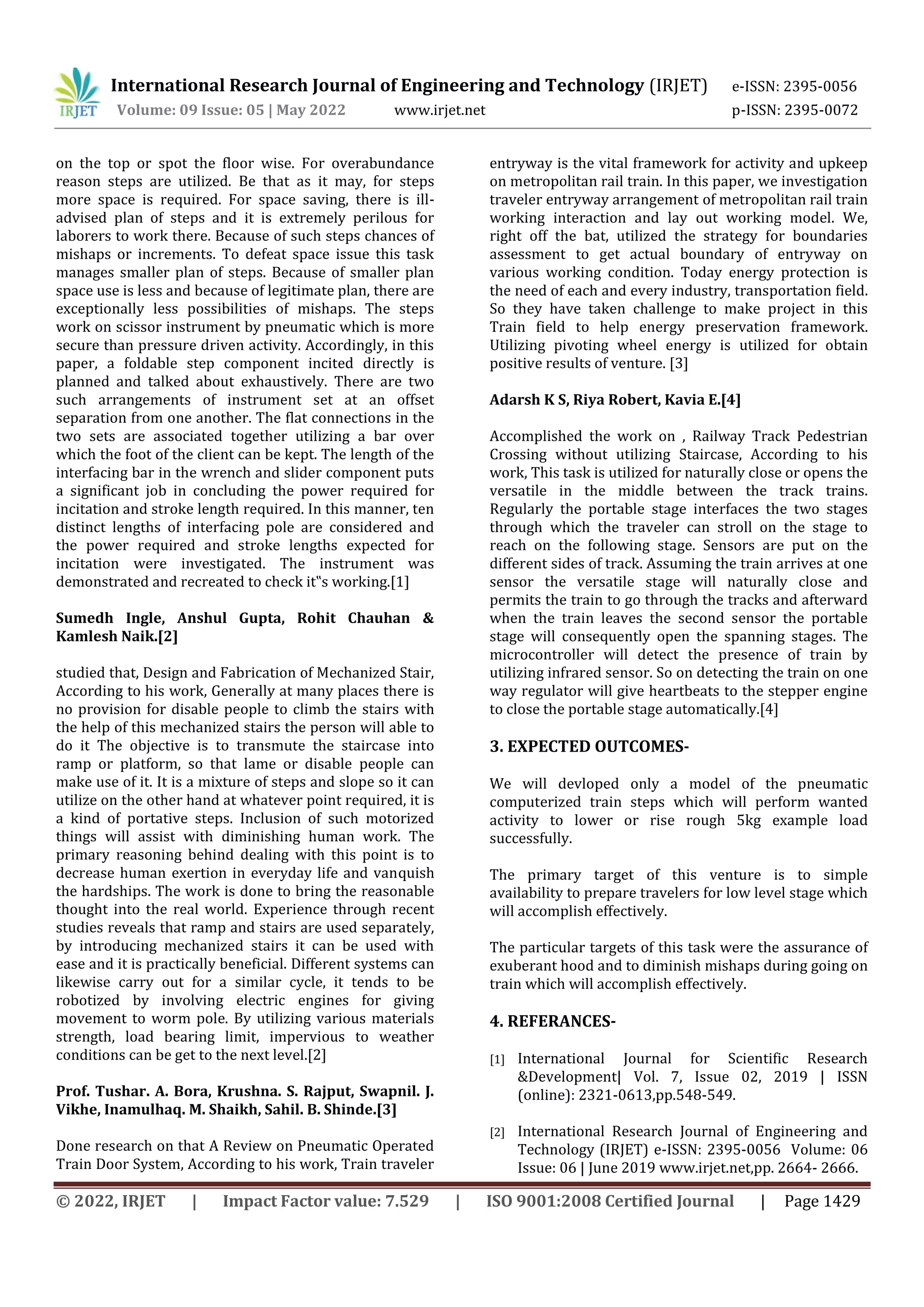 A Review Paper on Design & Development of Train Staircase Mechanism for ...