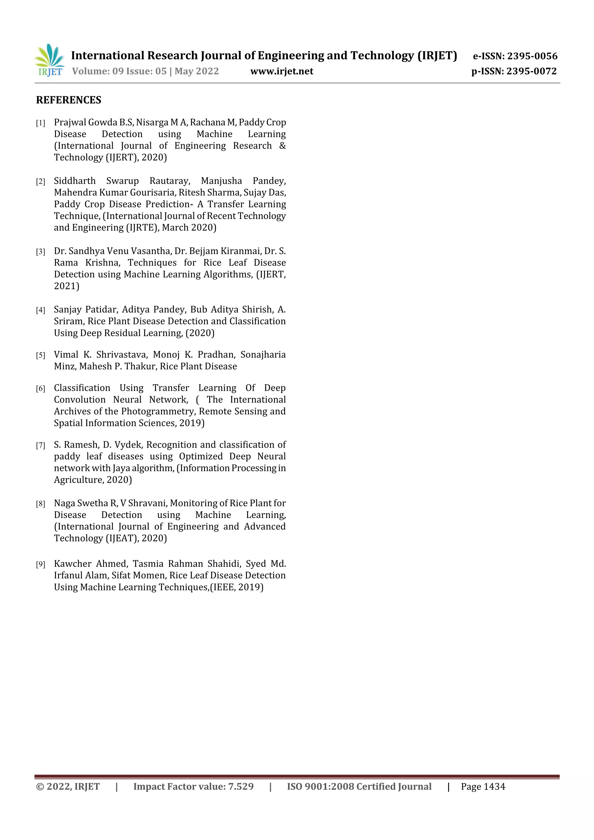 RICE PLANT DISEASE DETECTION AND REMEDIES RECOMMENDATION USING MACHINE LEARNING | PDF