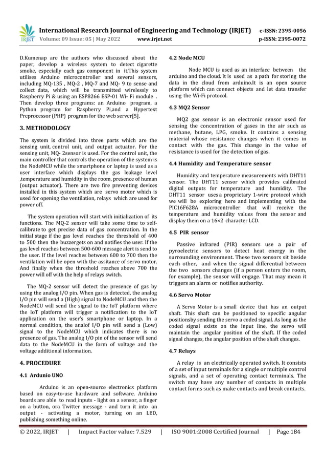 A FUSION OF IoT BASED GAS LEAKAGE DETECTION | PDF | Home Utilities ...