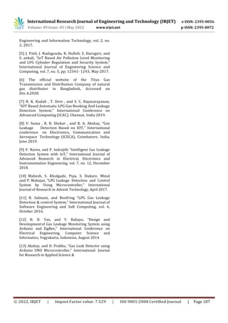 A FUSION OF IoT BASED GAS LEAKAGE DETECTION | PDF | Home Utilities ...