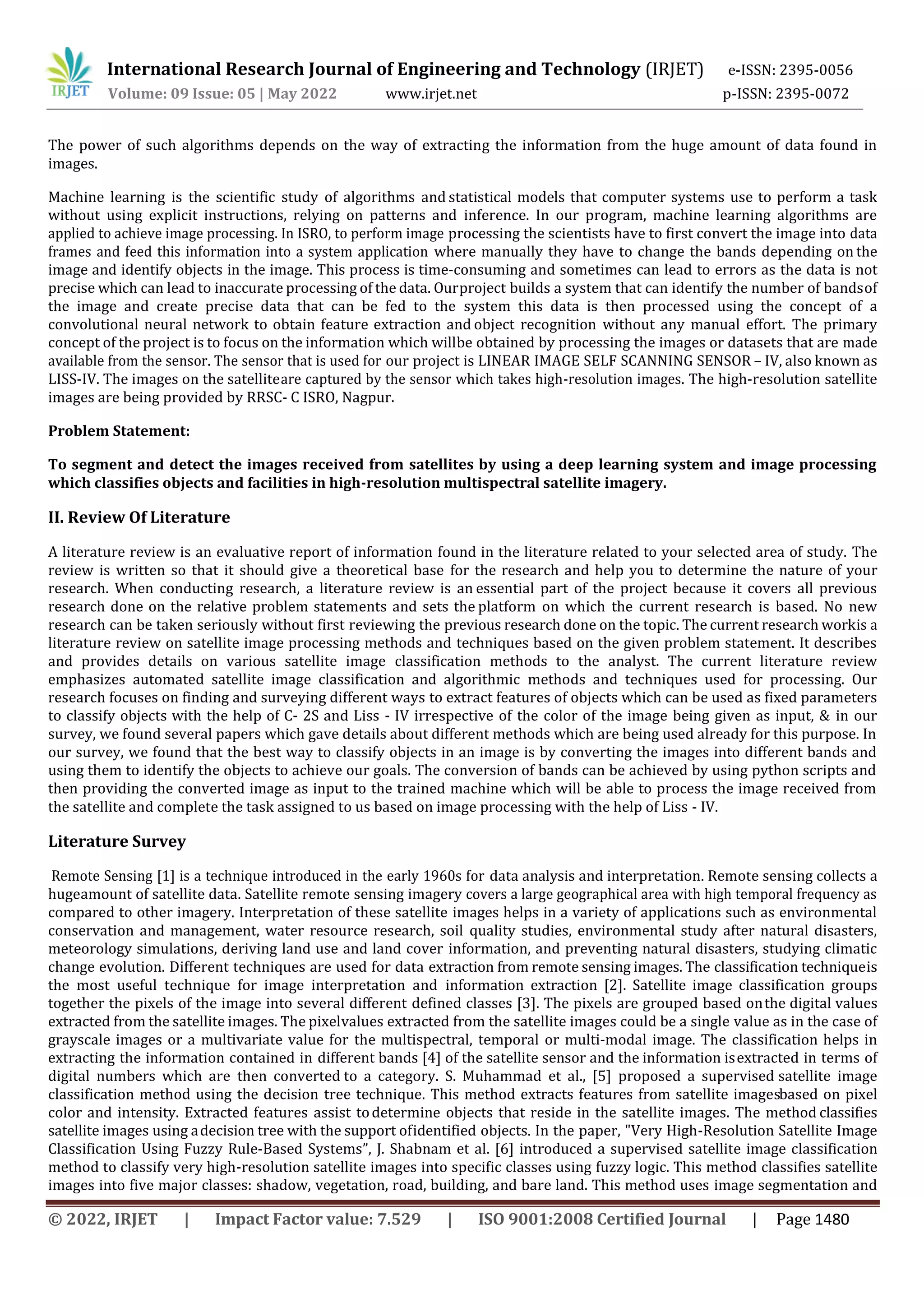 Satellite Image Classification and Analysis using Machine Learning with ...