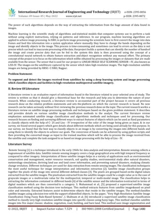 Satellite Image Classification and Analysis using Machine Learning with ISRO LISS IV | PDF