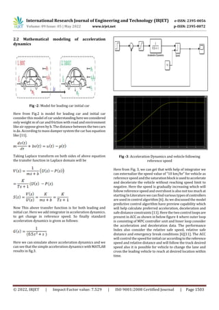 Adaptive Cruise Control System for Vehicle Using Model Predictive ...