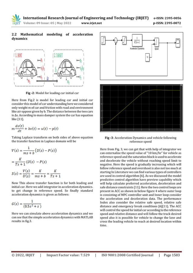 Adaptive Cruise Control System for Vehicle Using Model Predictive Control Algorithm | PDF