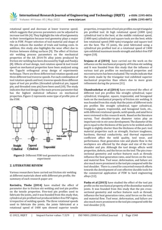Numerical Study of Friction Stir Welding on Different Aluminum with Different Profile Pin: A ...