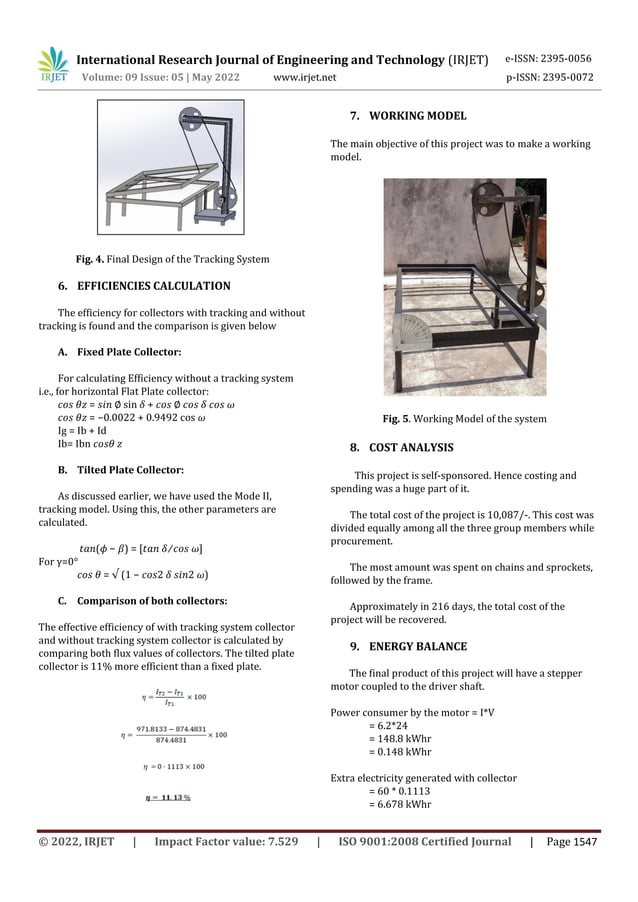 Design and Fabrication of Periodic Tracking System for Solar Collectors ...