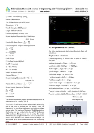 DESIGN & ANALYSIS OF HEAVY-DUTY OVERHEAD CONVEYOR SYSTEM | PDF