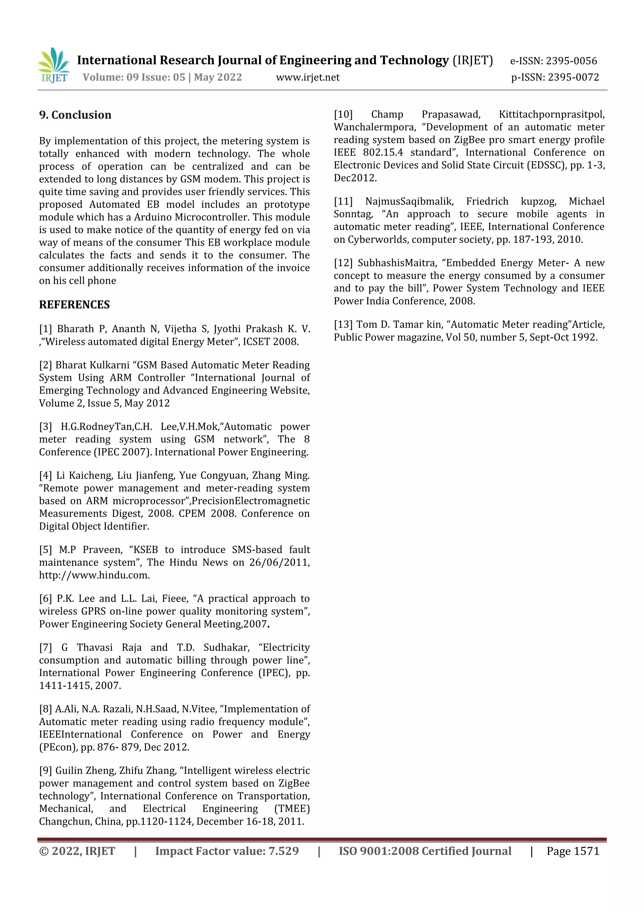 Advance autonomous billing system in the EB meter with GSM technology | PDF