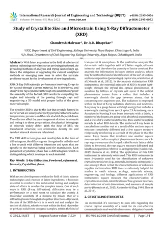 Study of Crystallite Size and Microstrain Using X-Ray Diffractometer ...